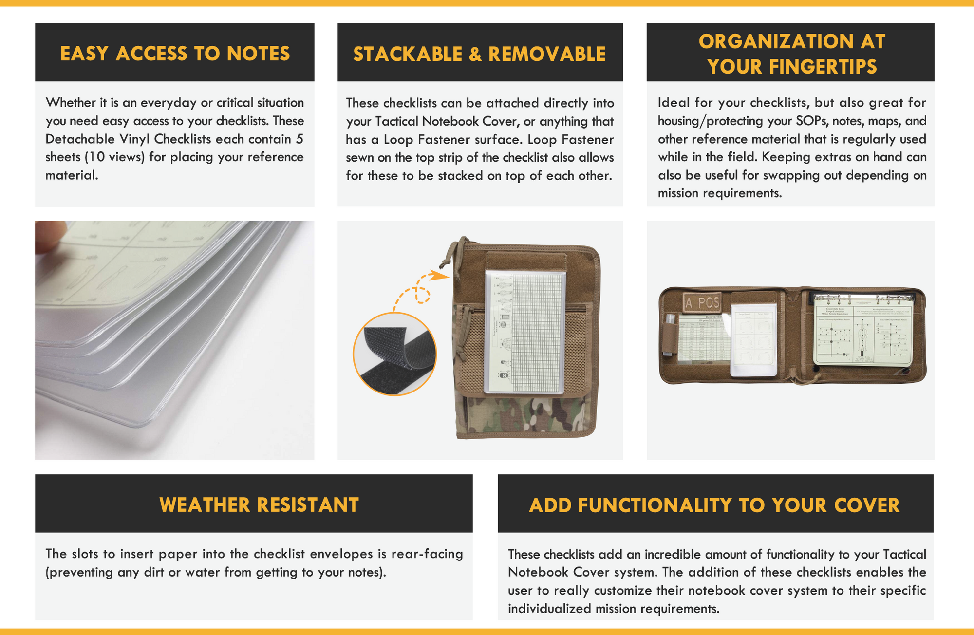 Detachable Vinyl Checklists (for 4x6" Paper), 5 pages/10 views, stacka ...